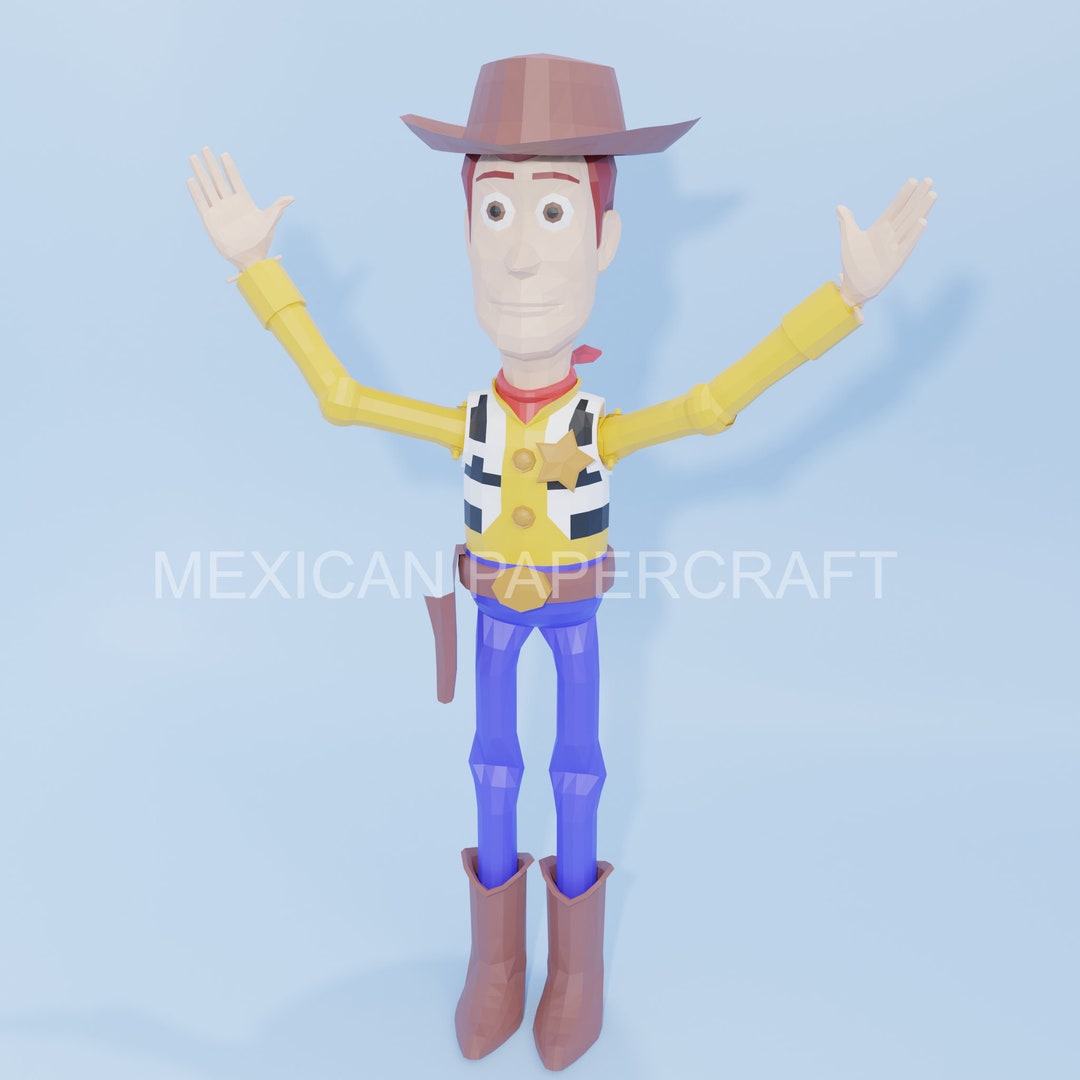 Toy Story Woody PaperCraft. PDF-Vorlage, SVG-Datei. Figur mit Bewegung ...