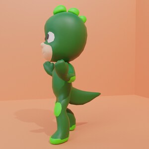 Template Gekko Papercraft PDF. Pj Masks. Mid Poly DIY 3d Model, Fanart ...