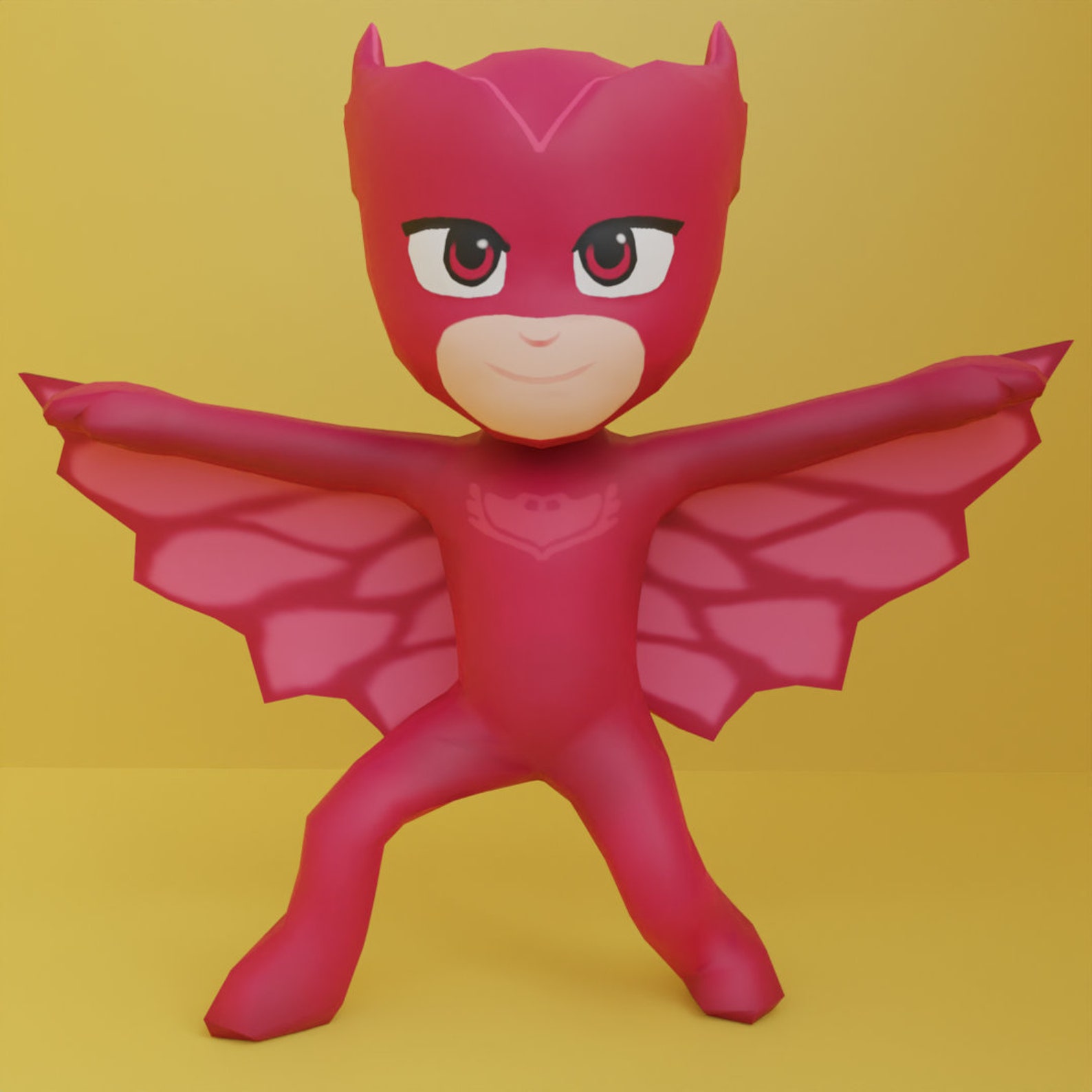 Template Ululette Papercraft PDF. PJ Masks. 1m Height Mid Poly DIY 3d ...