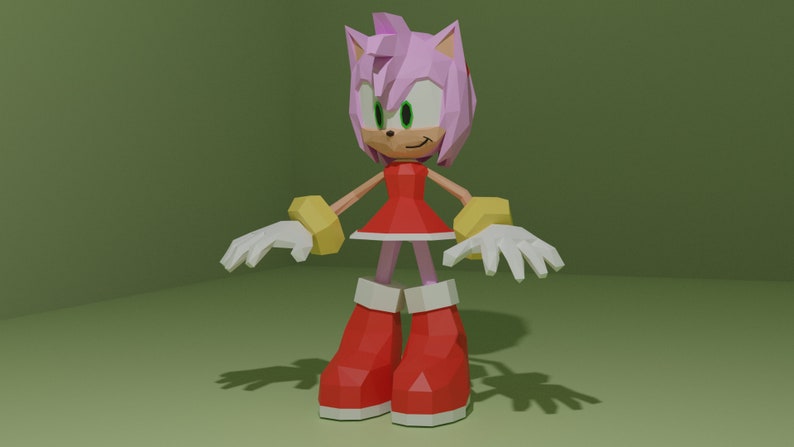 Template Amy Rose. Height 84cm Papercraft. Piñatas. Sega. - Etsy Ireland
