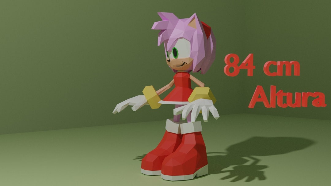 Template Amy Rose. Height 84cm Papercraft. Piñatas. Sega. - Etsy Ireland