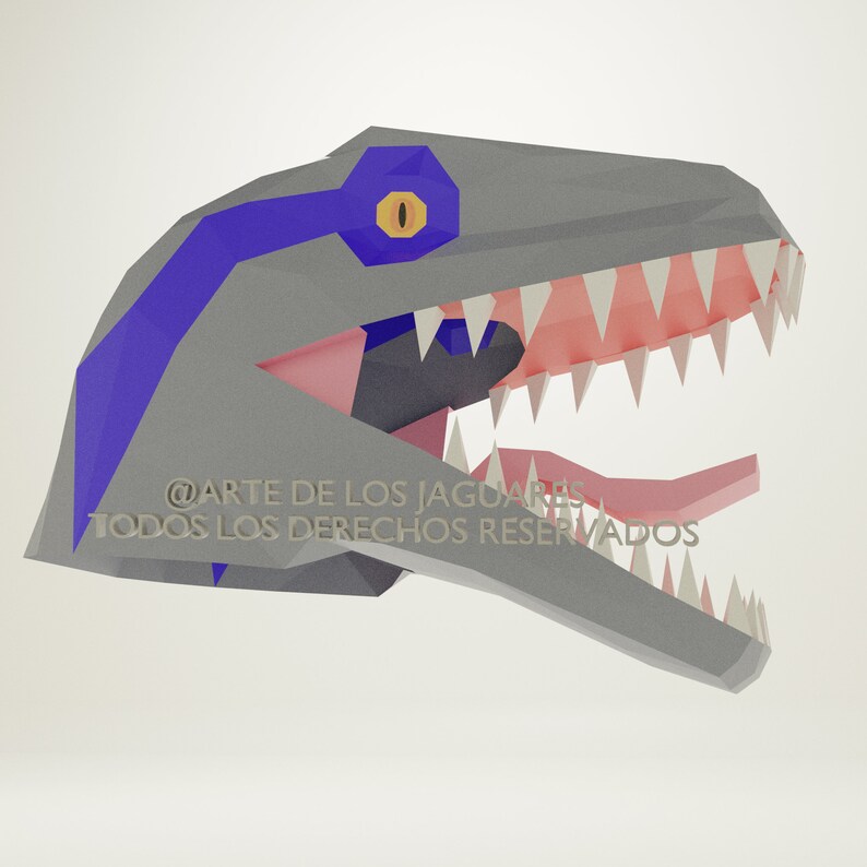 Kids Raptor Dinosaur Mask, Template in PDF, Paper Mask, Mascara Para ...