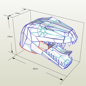 Kids Raptor Dinosaur Mask, Template in PDF, Paper Mask, Mascara Para ...