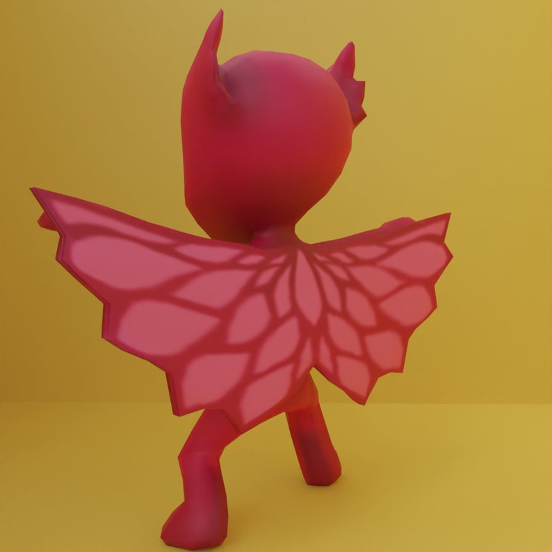 Template Ululette Papercraft PDF. PJ Masks. 1m Height Mid Poly DIY 3d ...