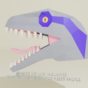 Kids Raptor Dinosaur Mask, Template in PDF, Paper Mask, Mascara Para ...