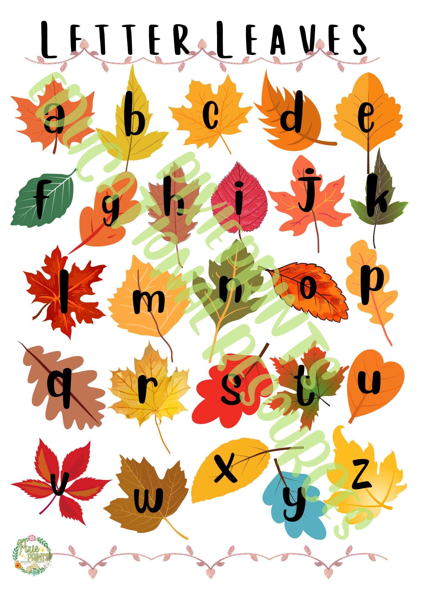 Leaves Alphabet Autumn Posters Digital Download PDF Classroom | Etsy