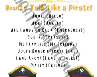Talk Like a Pirate - Etsy