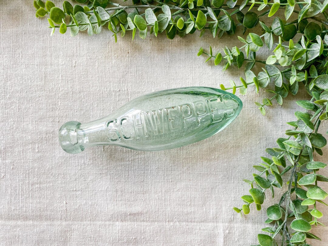 Antique Schweppes Glass Blob Top Torpedo Bottle - Etsy