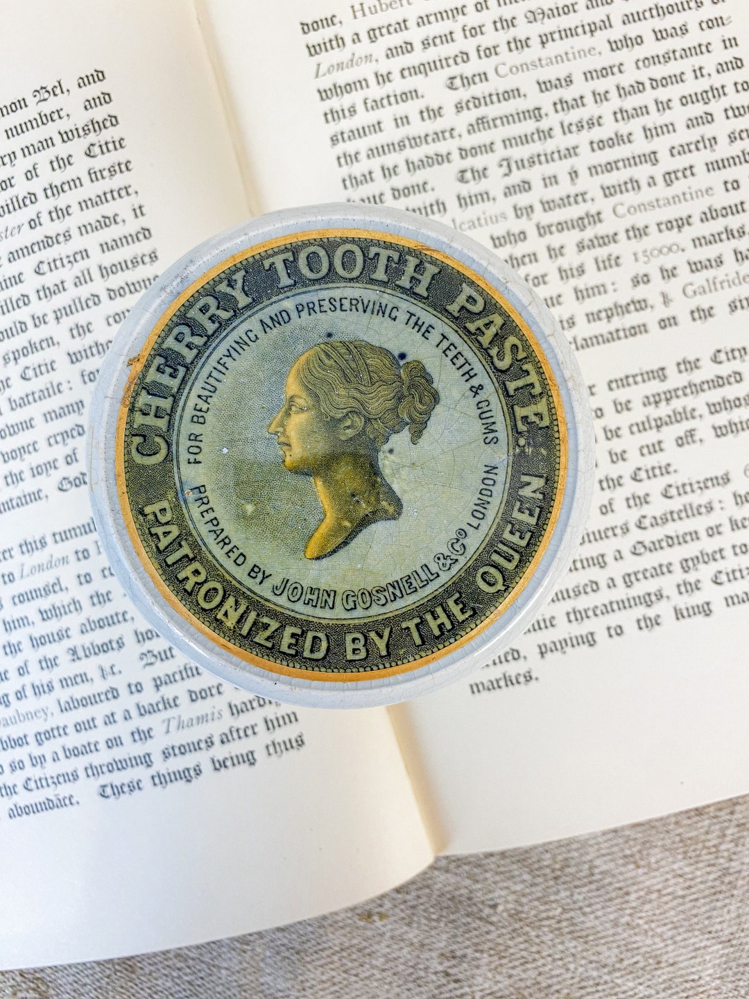 Antique English Toothpaste Pot | Queen's Head Cherry Toothpaste ...