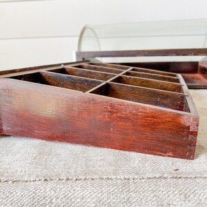 Antique Porcelain and Curved Glass Collar Stud Display Case With Velvet ...