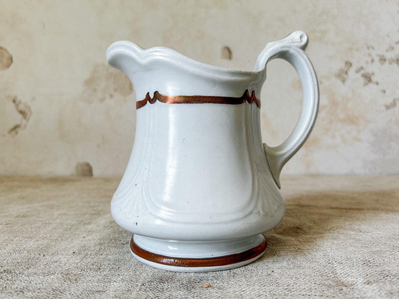 Antique Ironstone Pitcher - Niagra Shape by E. Walley, C1860 - Etsy