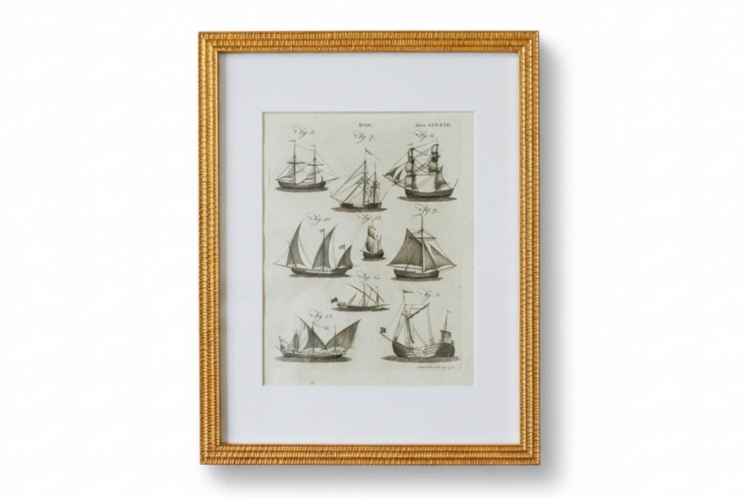 18th Century Copper Plate Engraving of Sailing Ships | Contemporary ...