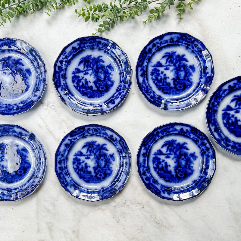 Antique Blue Plates - Etsy