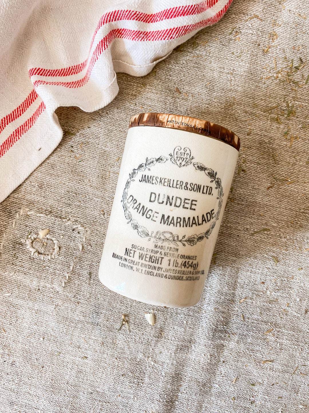 Antique Dundee Marmalade Crock With Rare Wax Paper Lid - Etsy