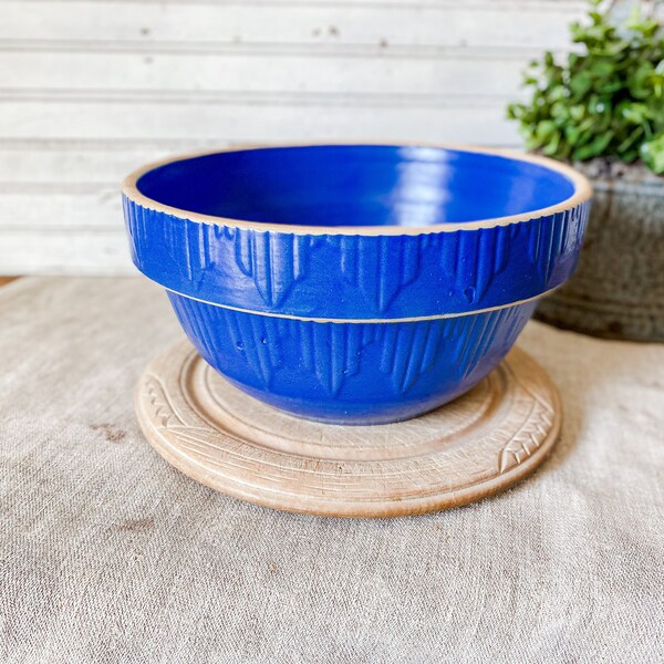 Antique Blue Crock Bowls - Etsy