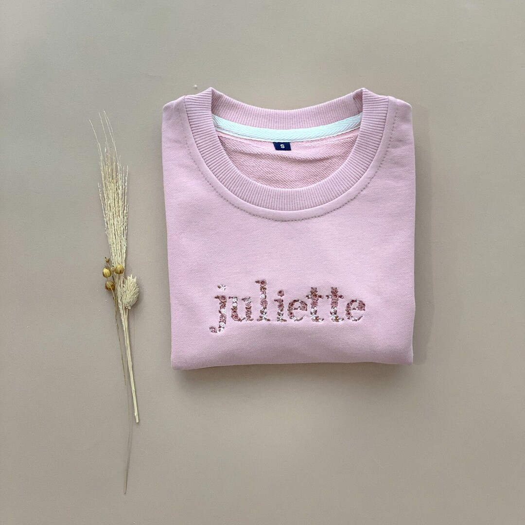 Girls Floral Name Sweater,custom Embroidered Toddler Sweatshirt ...
