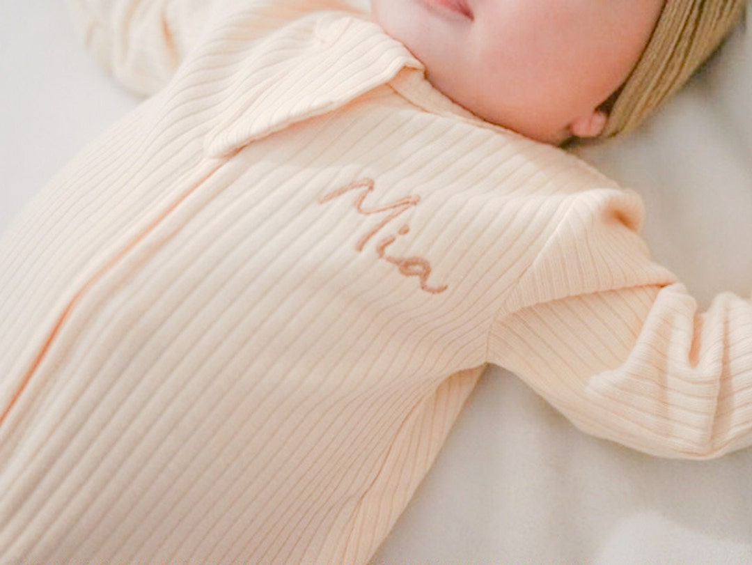 Organic Cotton Baby Romper, Custom Embroidered Baby Gift, Personalized ...
