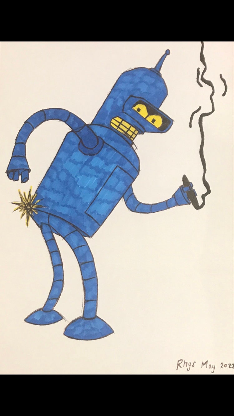 Art & Collectibles Drawing & Illustration Drawing of Bender From ...