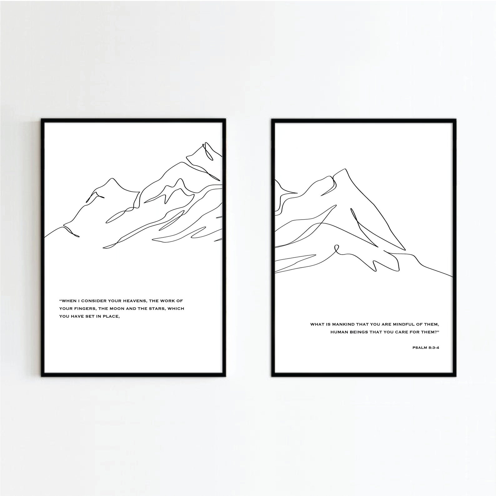 Psalm 8:3-4 | Minimalist Wall Art | Modern Christian Art | Abstract ...