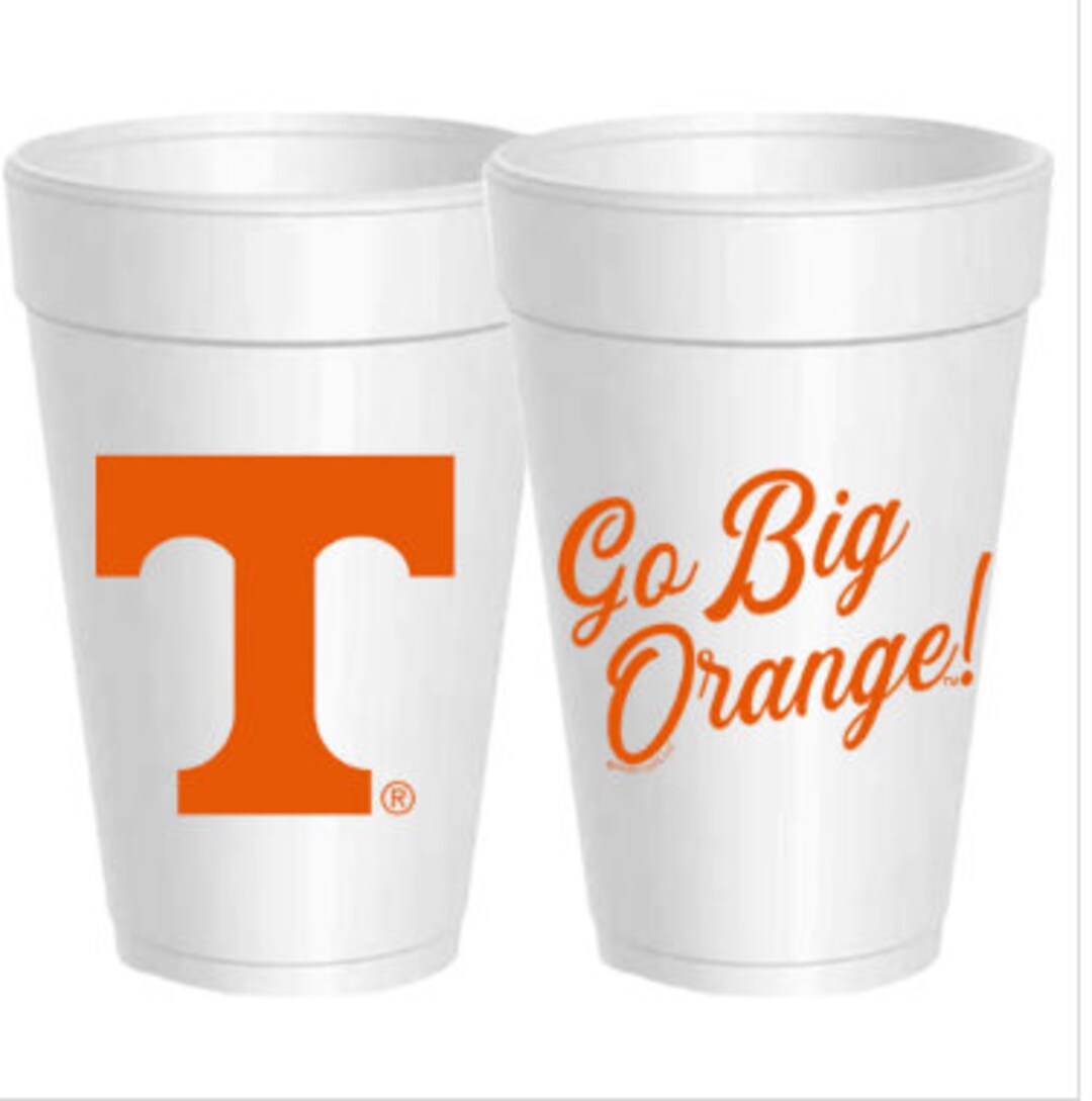 Tennessee Vols Go Big Orange Styrofoam Cups: 10 Pack - Ready to Ship - Etsy