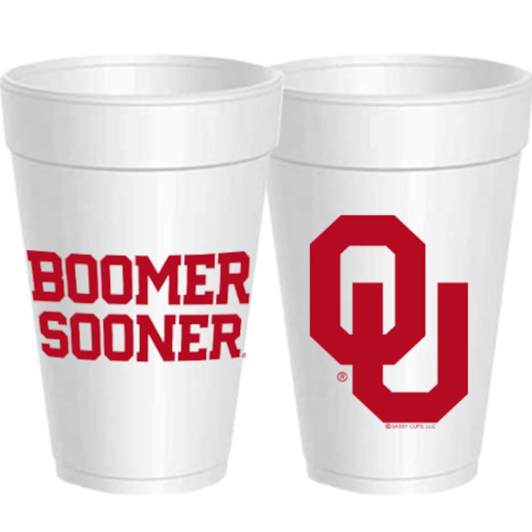 OU Boomer Sooner Styrofoam Cups: 10 Pack - Ready to Ship**officially ...