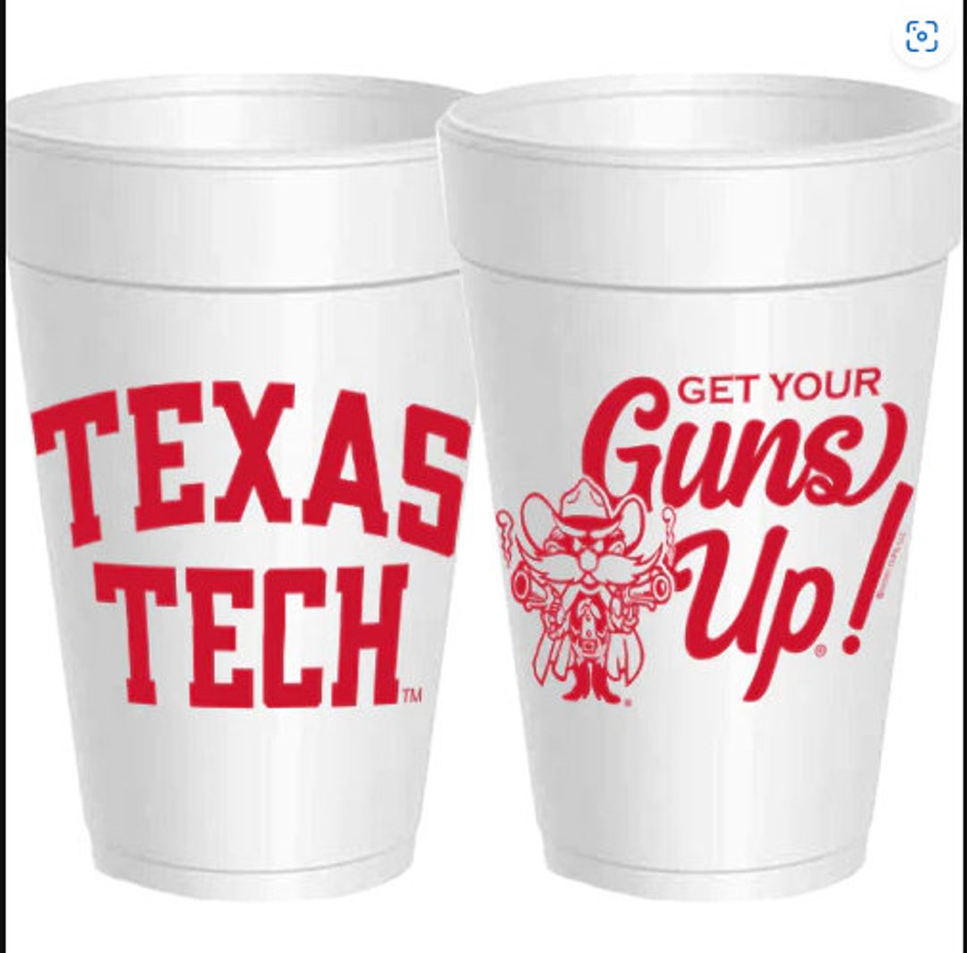 Texas Tech Guns up Styrofoam Cups: 10 Pack - Ready to Ship (RED) - Etsy
