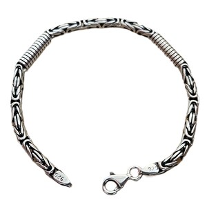 Unique Round Chain Bracelet in Sterling Silver,stunning Byzantine Chain ...