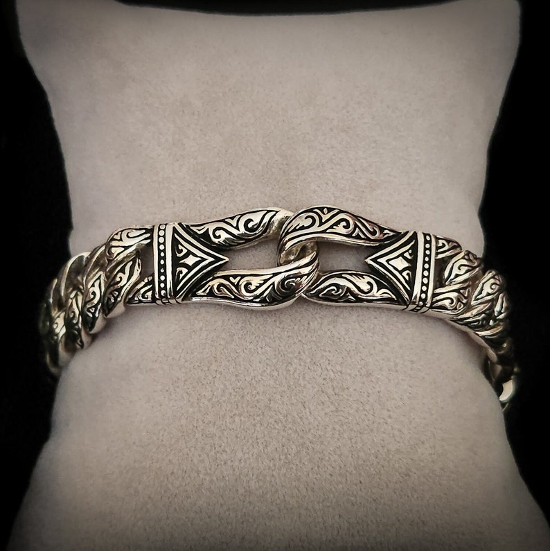 Mens 925 Sterling Silver Rounded Curb Chain Bracelet 11mm - Etsy