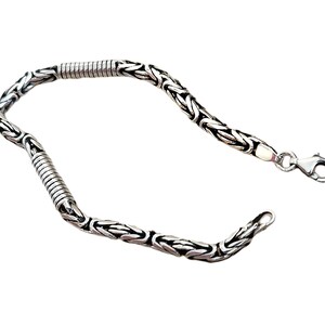 Unique Round Chain Bracelet in Sterling Silver,stunning Byzantine Chain ...