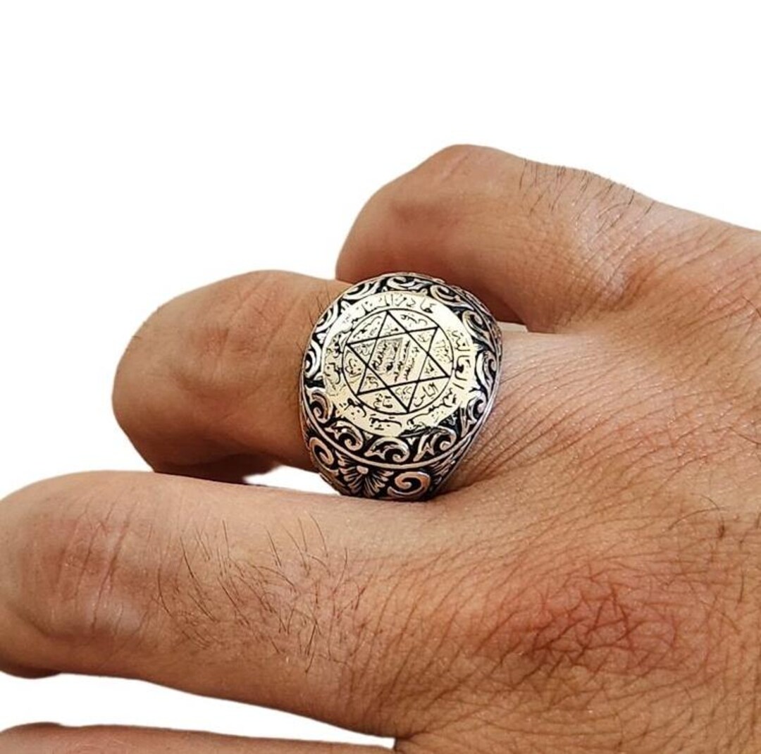 Men's Star of David Ring in 925 Sterling Silver,seal of Solomon Ring ...