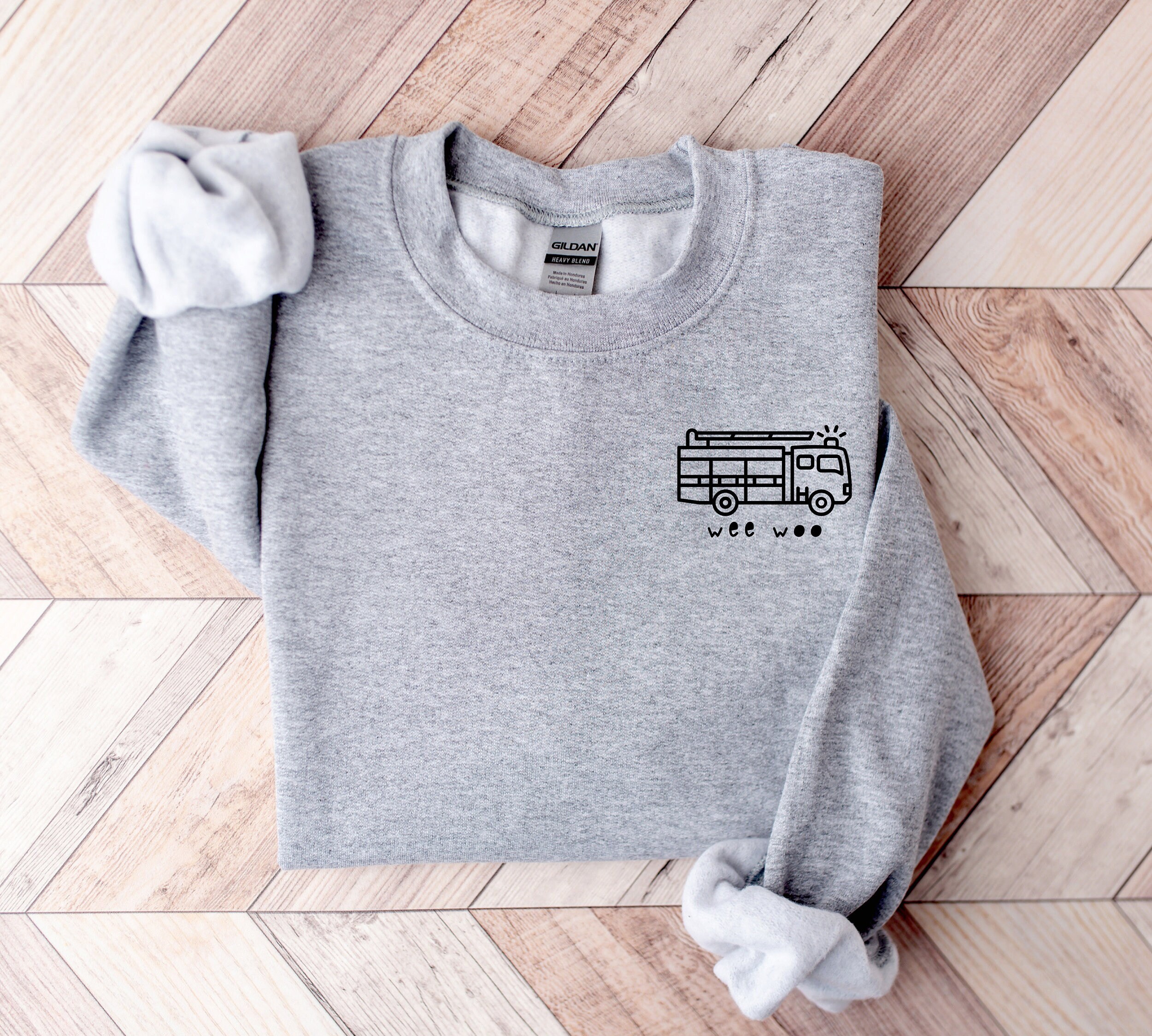 Fire Fighter Sweatshirt, Wee Woo Firetruck Sweatshirt, Fire Truck Shirt ...