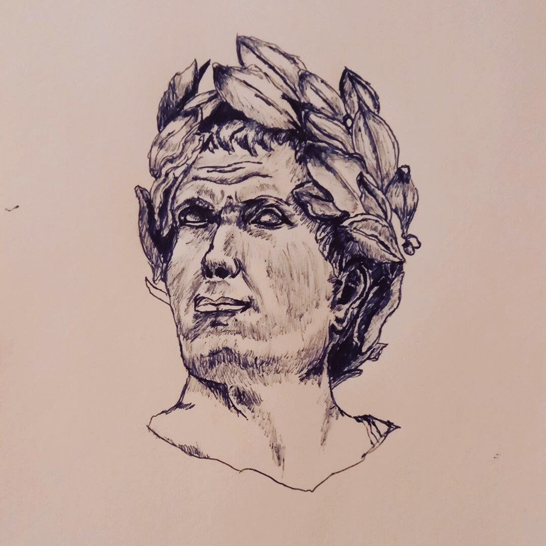 Julius Caesar Statue Drawing
