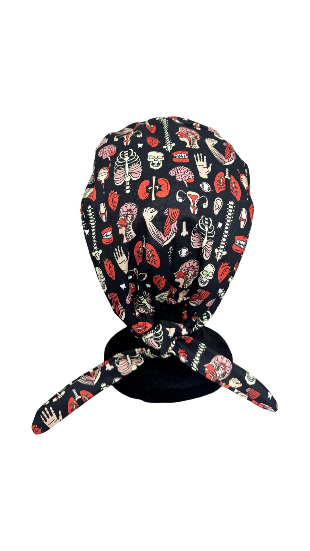 Satin Lined Tieback Scrub Cap- Anatomy - Etsy