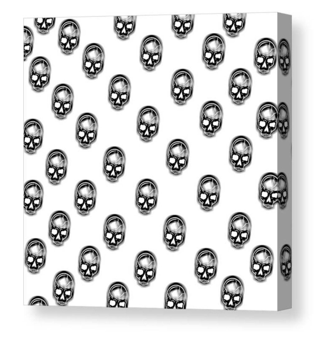 Graphite Skull Canvas - Etsy