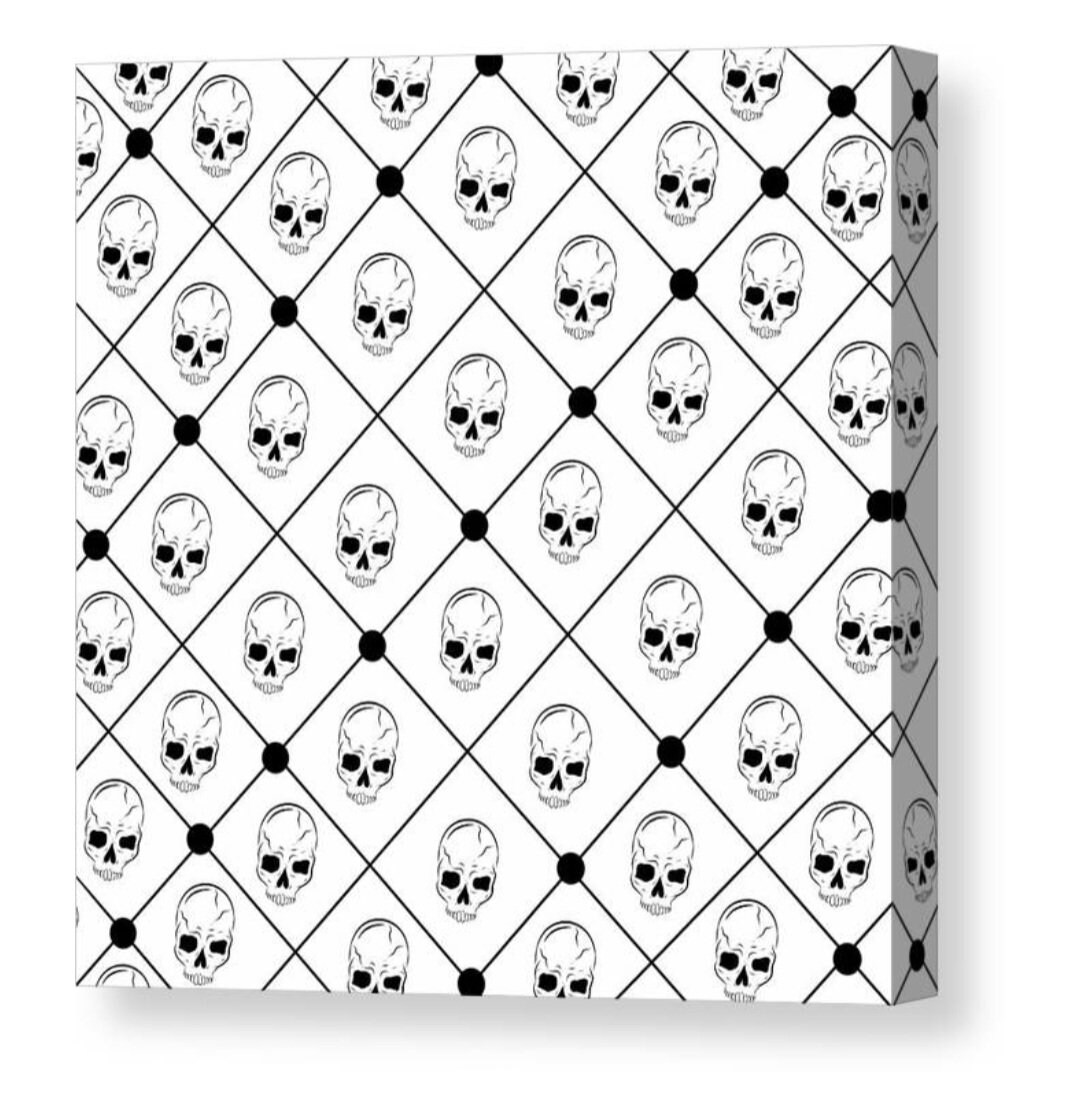 Black and White Skull Pattern - Etsy