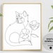 Cat Line Art Flower One Line Drawing Cat Drawing Pet - Etsy