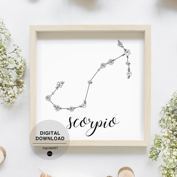 Scorpio Line Art - Etsy