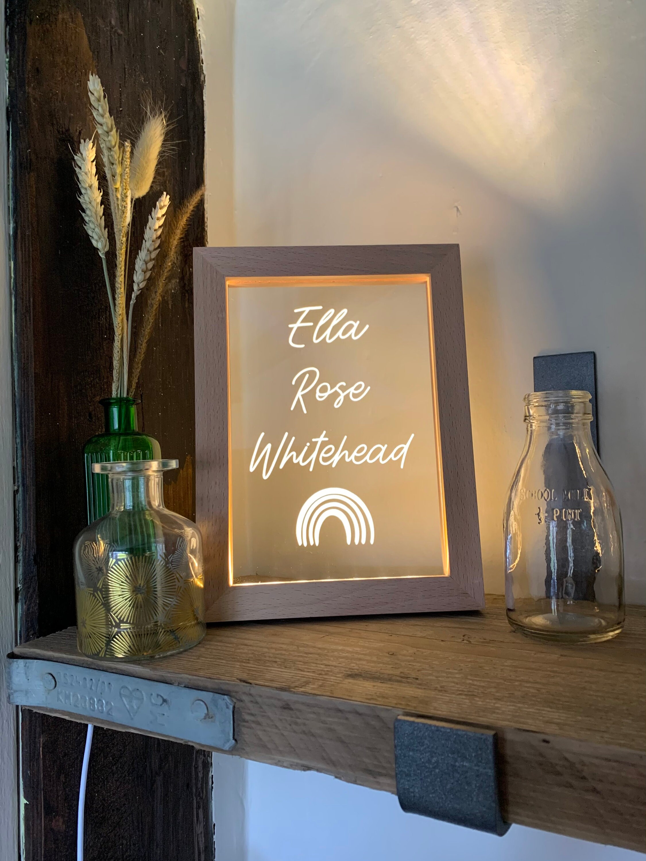 Personalised Engraved LED Nightlight Light up Frame - Etsy UK