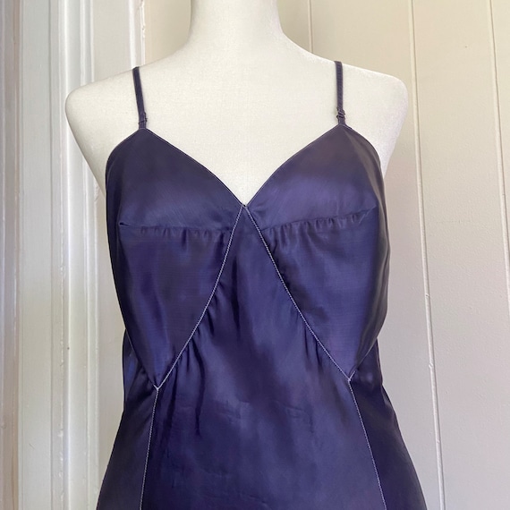 Vintage Barbizon ‘ Bryn Mode’ Nylon Navy Slip Dress |… - Gem