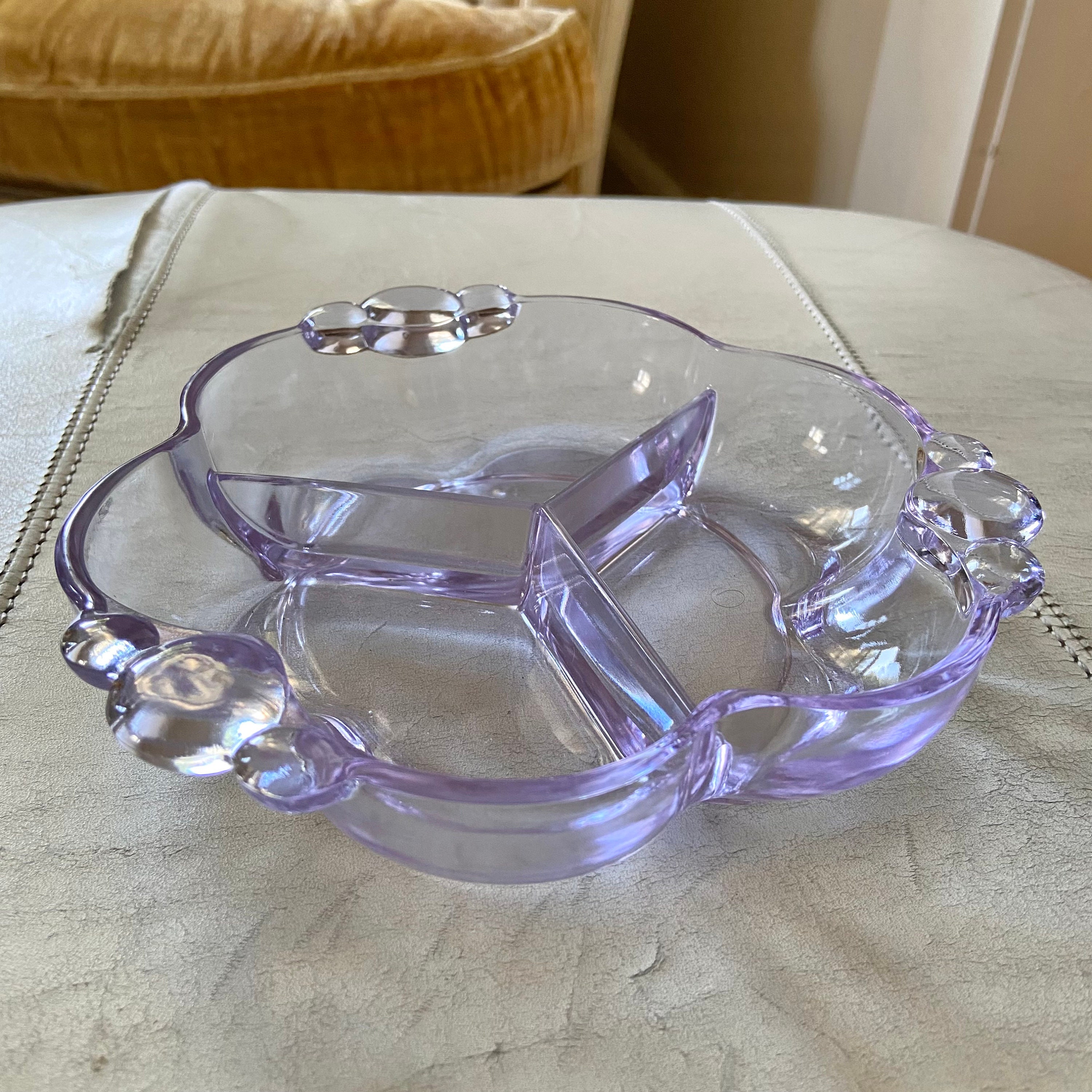 Vintage 1950’s Canterbury Neodymium Glass Relish/candy Dish in Rare ...