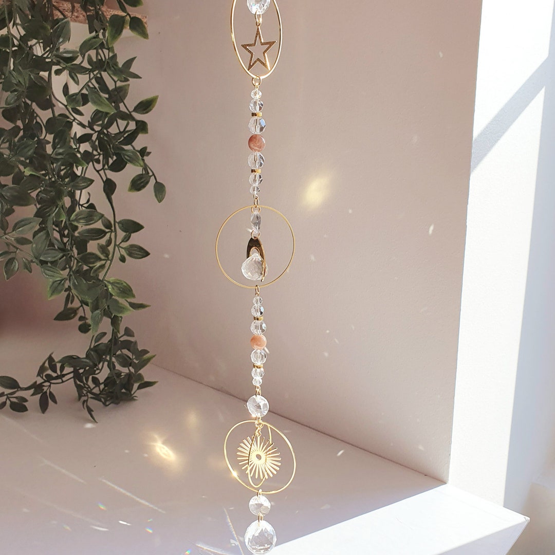 SUNSHINE – Big Crystal Suncatcher – Sunstone Feng Shui Hanging ...