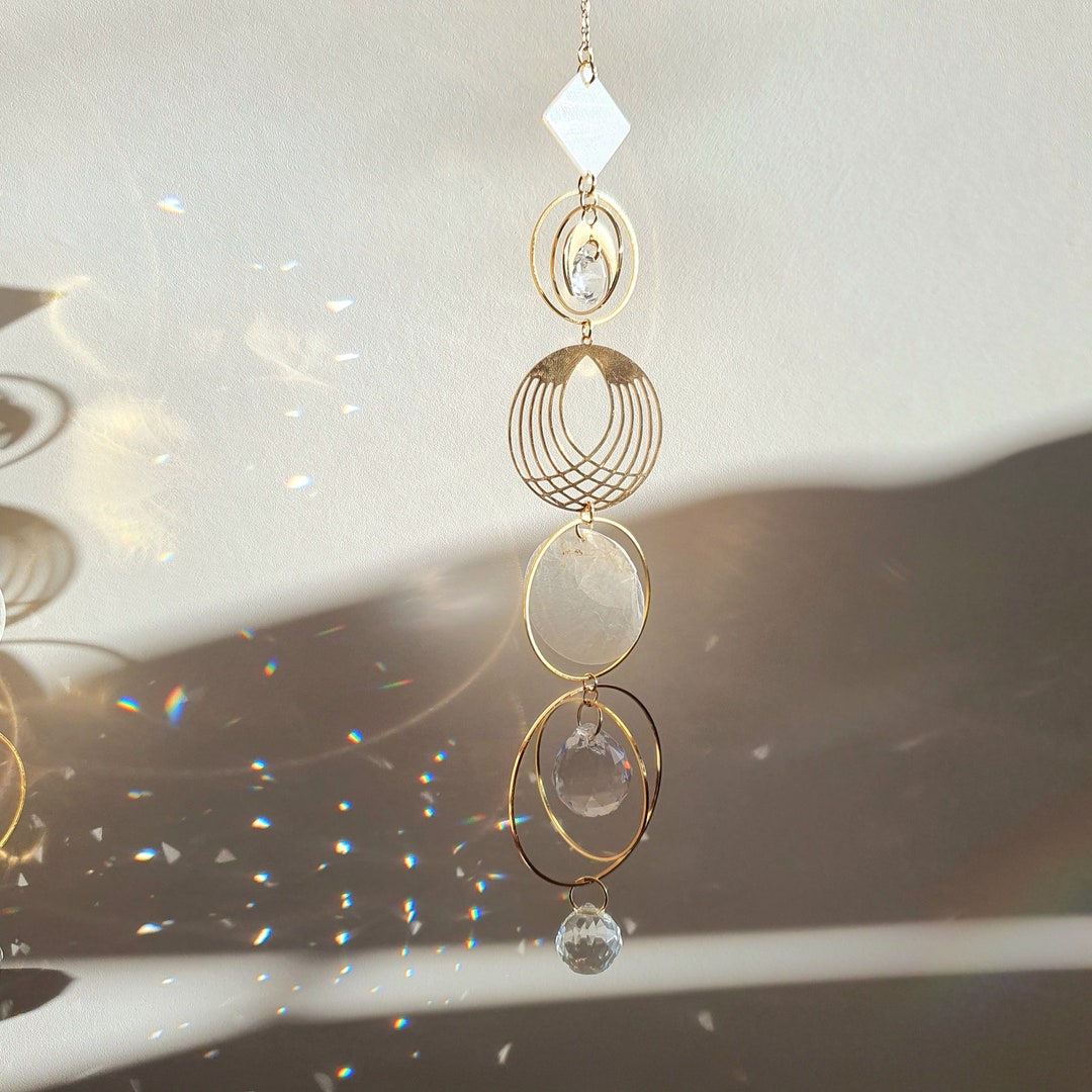 EARTH – Crystal & Shell Suncatcher – Christmas Gift for Her - Rainbow ...