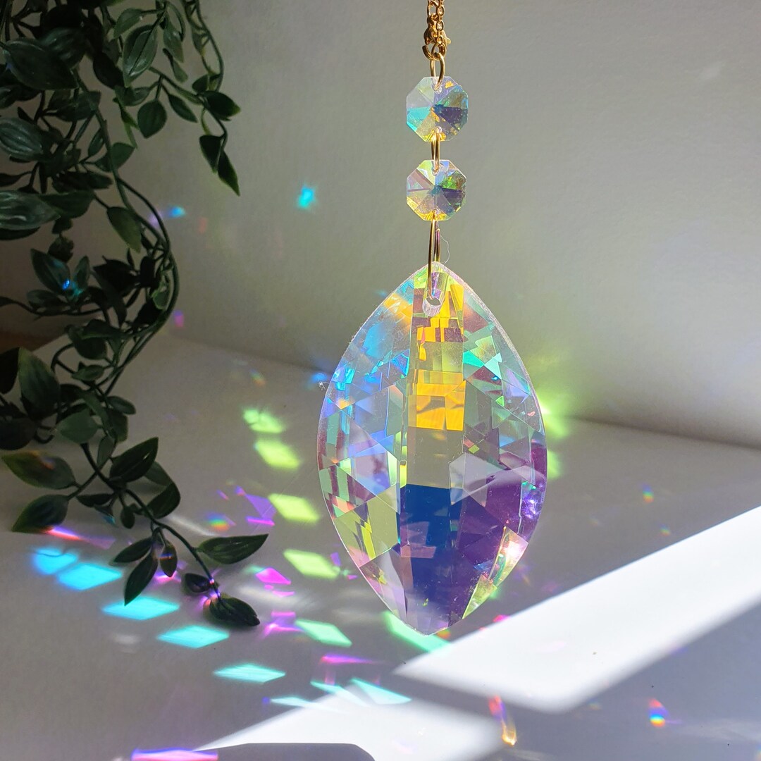 Large Crystal Suncatcher Aurora Borealis – XXL Rainbow Prism Window ...
