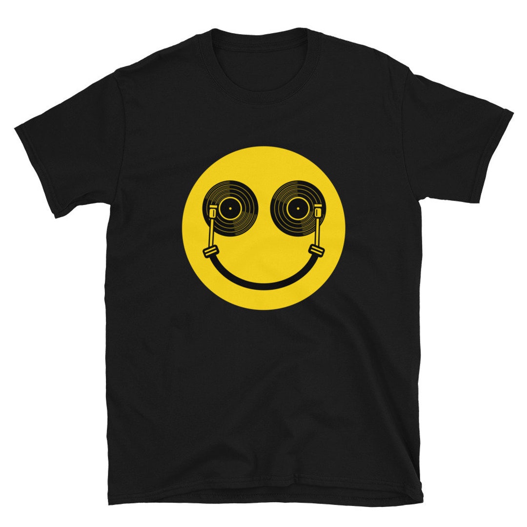 SMILEY FACE DJ Turn Table Rave Short-sleeve Unisex T-shirt - Etsy
