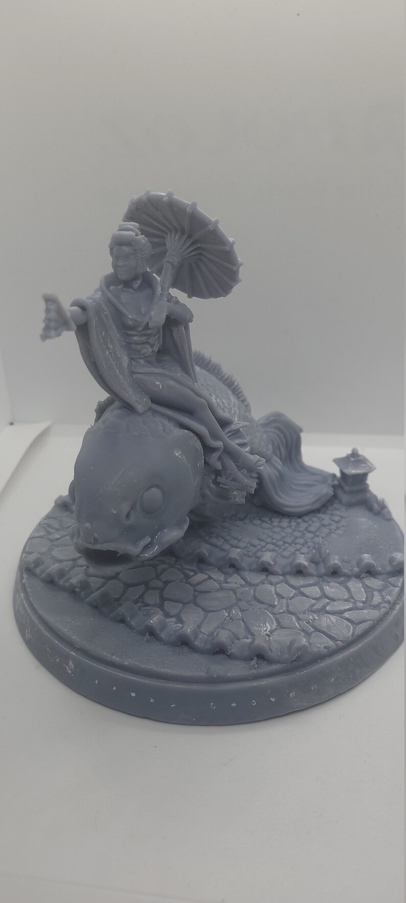 Geisha and a Koi Fish in Zen Garden - Etsy