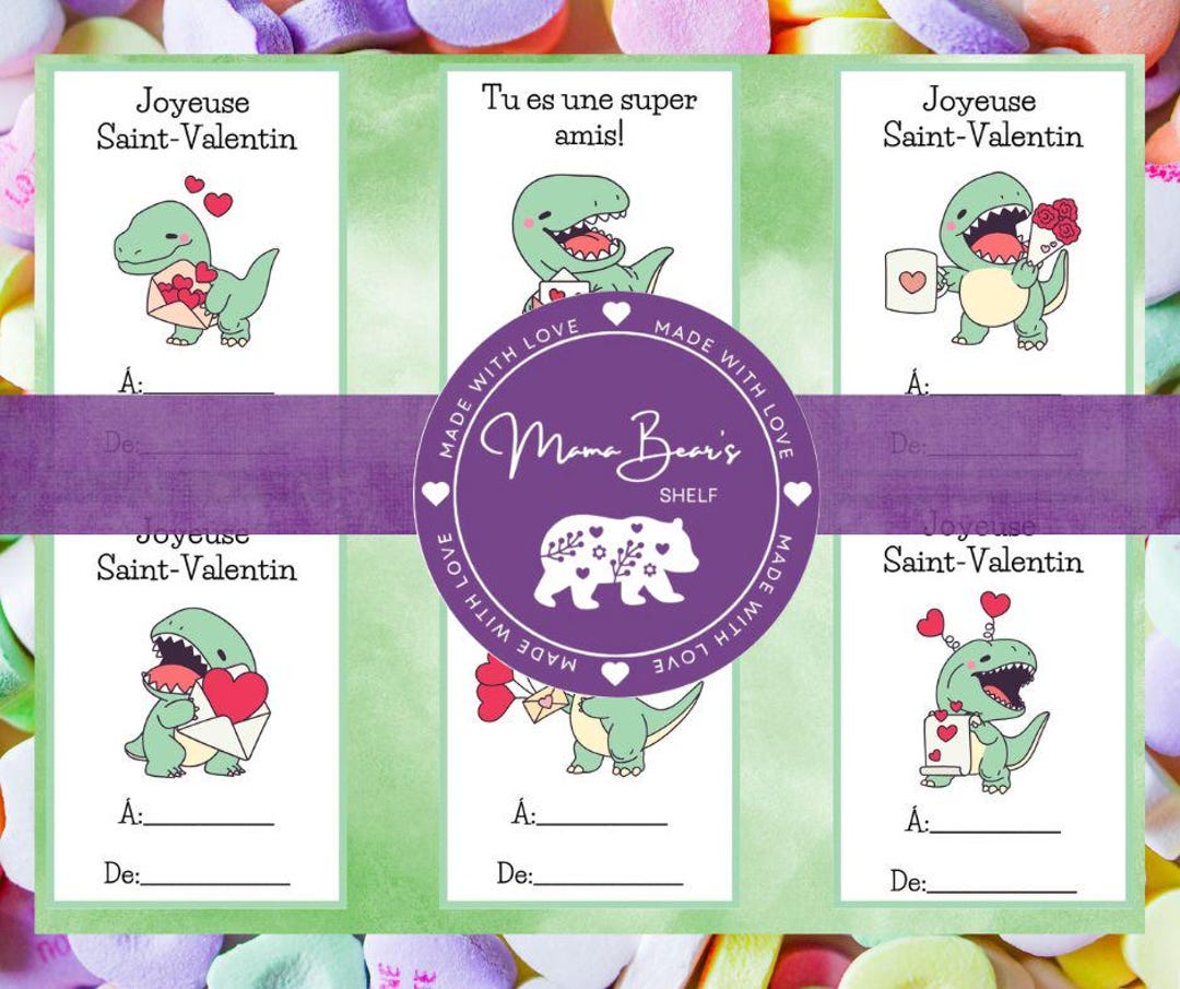 Imprimables Carts Pour Saint-valentin Dinosaures Valentine's Day Cards ...