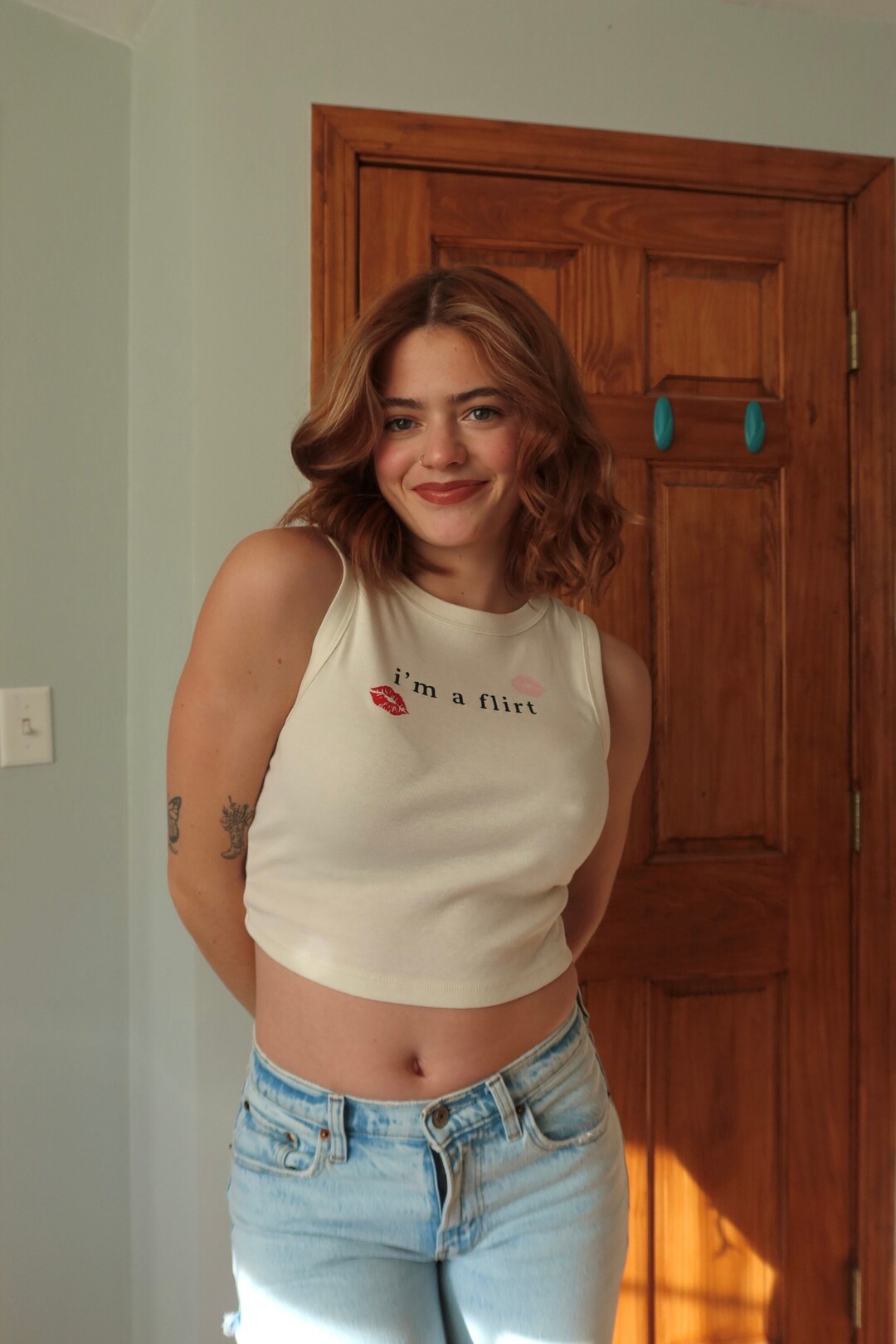 Im A Flirt Cropped Tank tank Top, Flirty, Trendy, Graphic, 2000s, Crop ...