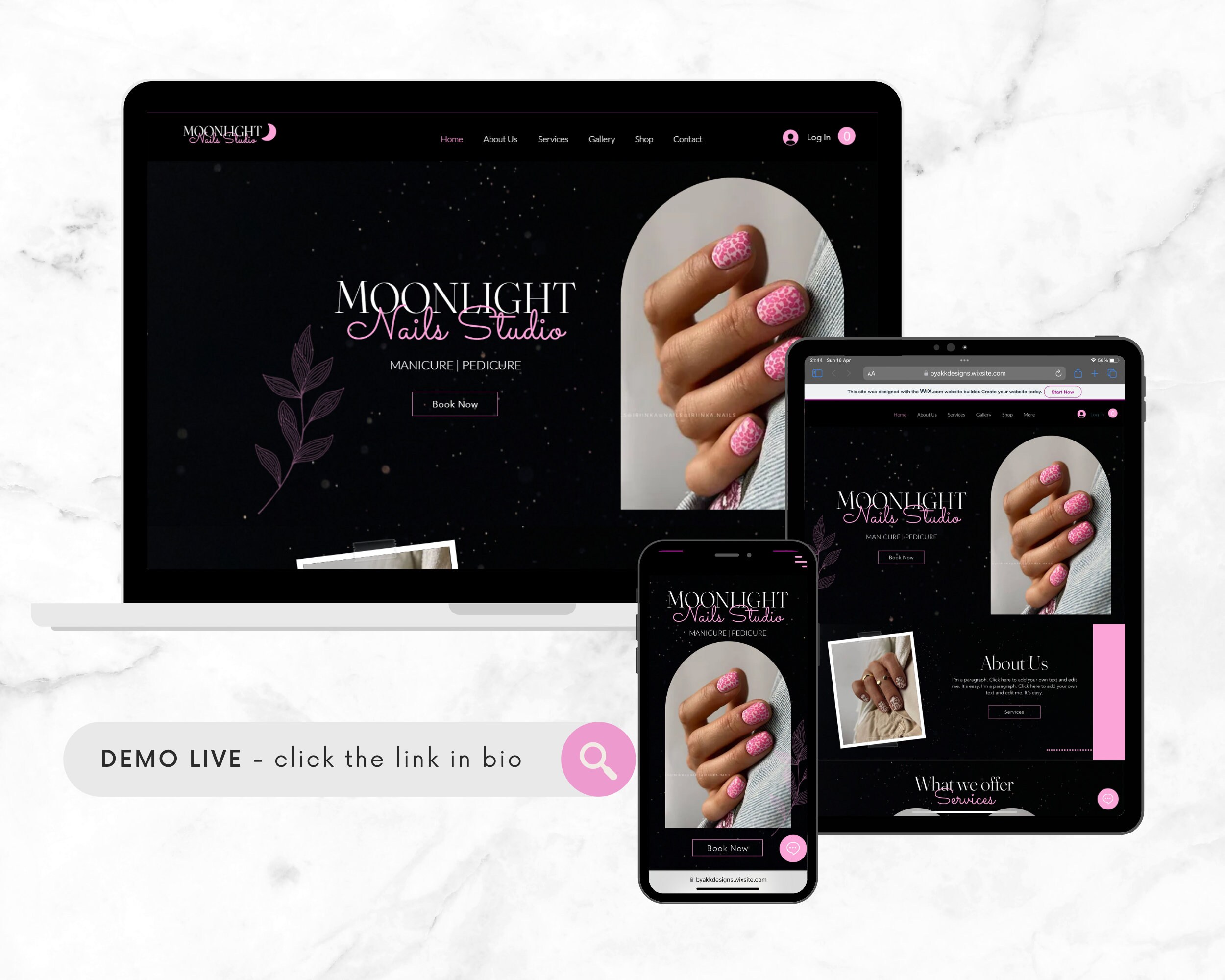 Nail Tech Website Wix Template Nail Salon Website Template - Etsy