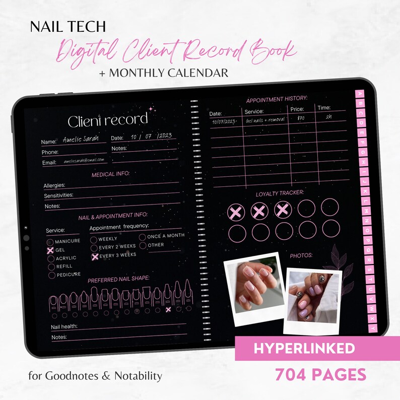 Digital Client Record Book Nail Tech Client Records - Etsy UK