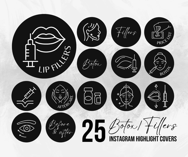 Botox Filler Instagram Highlight Covers, Nurse Injector Instagram Black ...